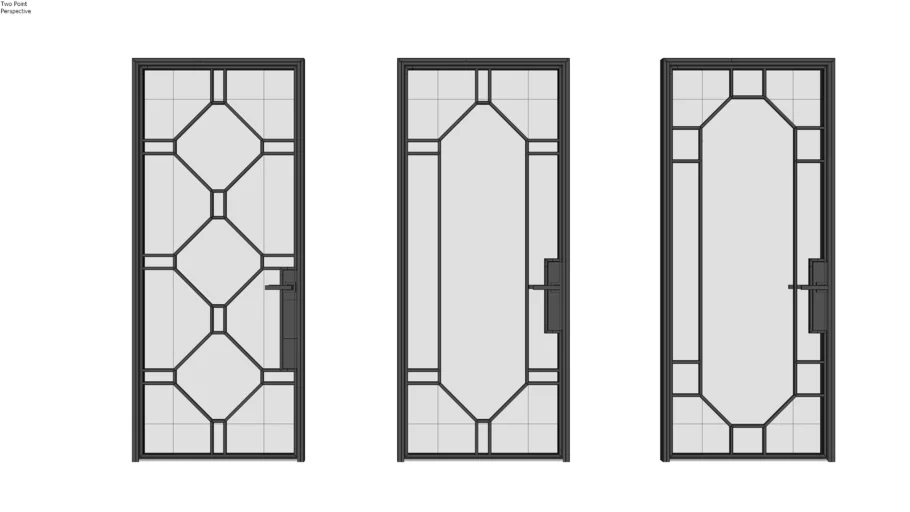 iSteel Luxury Intricate Fancy Fretwork glass steel internal door | 3D ...