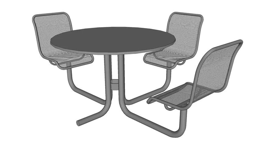 Carousel 3 Seat Table | 3D Warehouse