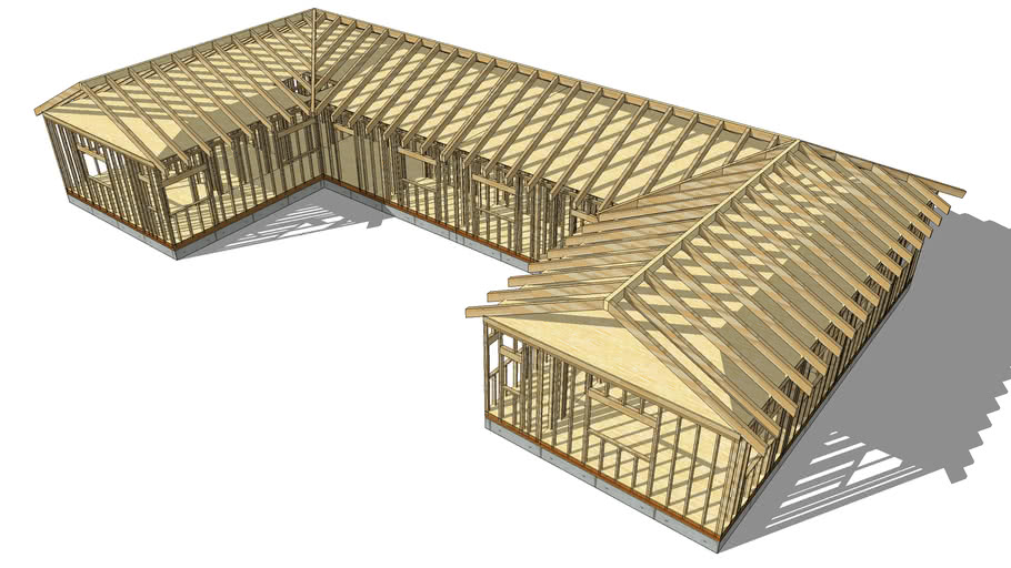 Simple Timber Frame House(U Shaped) | 3D Warehouse