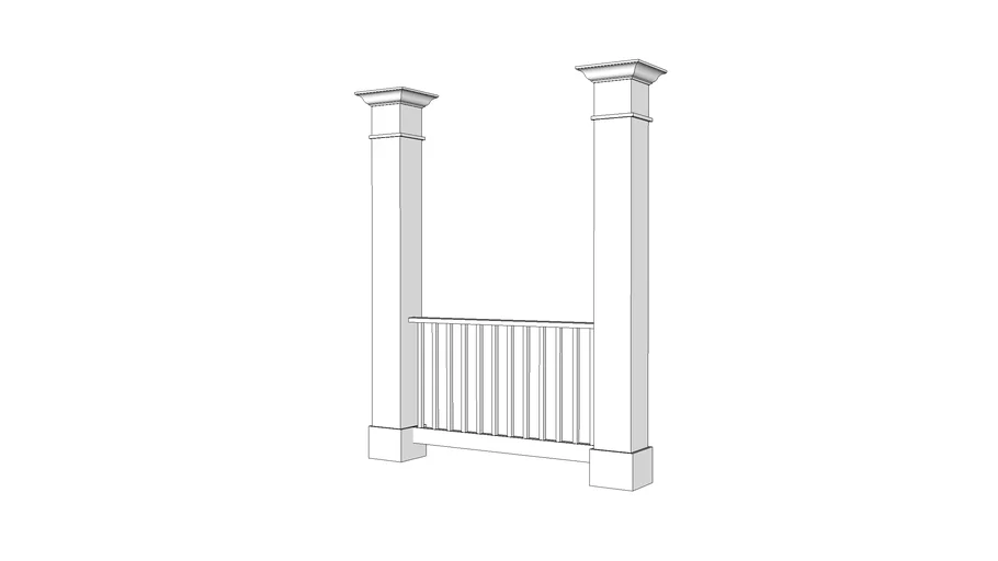 Square Column and Rail | 3D Warehouse