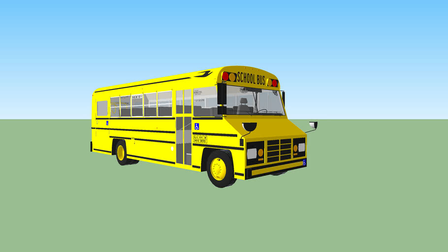 1995 Blue Bird Mini Bird School Bus | 3D Warehouse