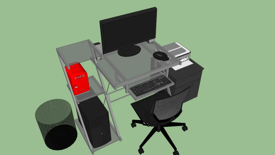 1.- MESA DE CRISTAL O ESCRITORIO PARA COMPUTADORA ( PC)) | 3D Warehouse