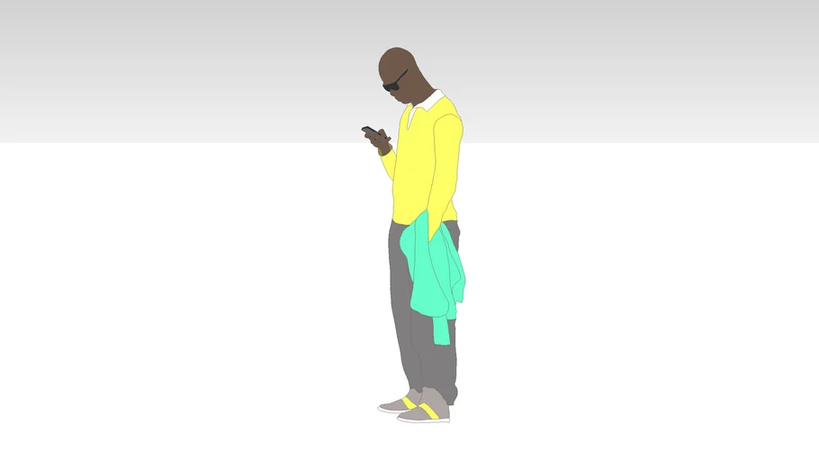 2D Person Looking at Phone | 3D Warehouse