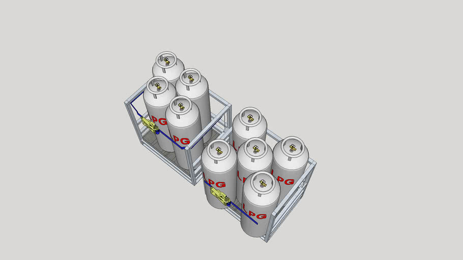 4 and 5 x 45kg LP Gas Cylinder in Stillage | 3D Warehouse