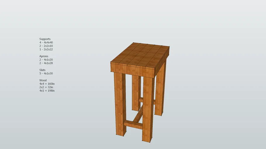 41' High Table for Barstools | 3D Warehouse