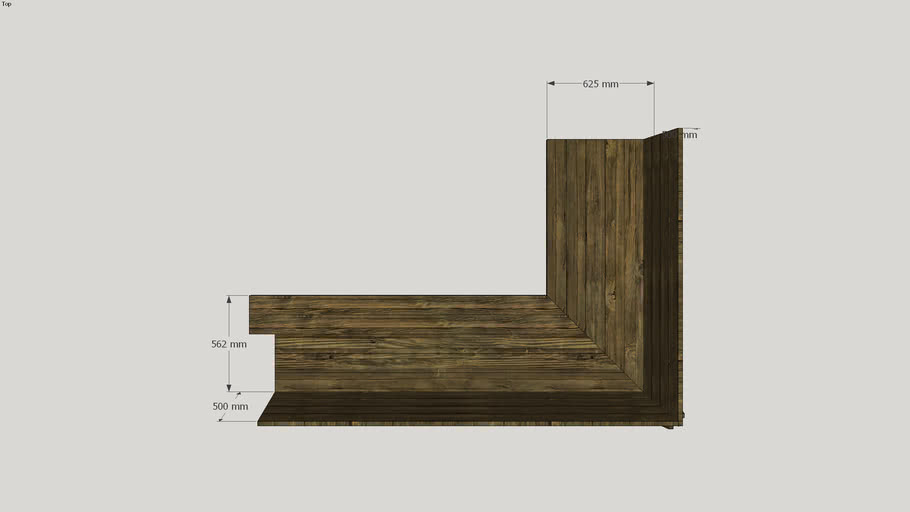 Floating Corner Bench Seat Outdoors | 3D Warehouse