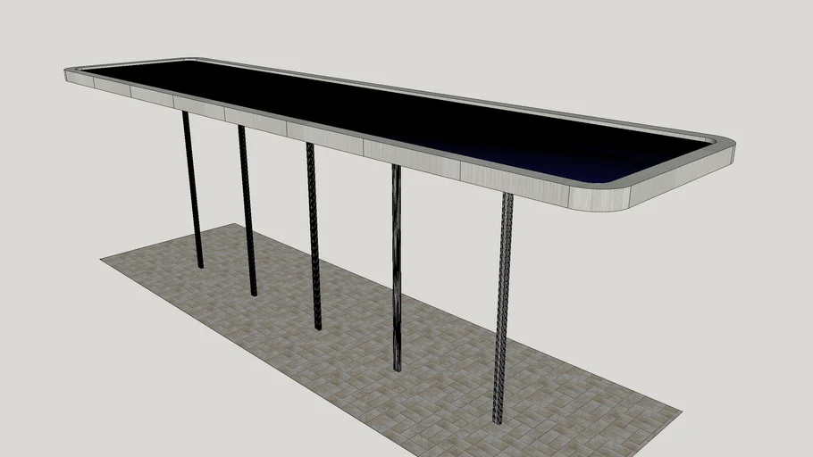 Canopy In T Slot with Poly carbonate & Aluminium Composite Panel | 3D ...