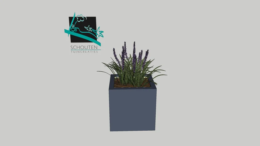 Polyester planter with lavender | 3D Warehouse