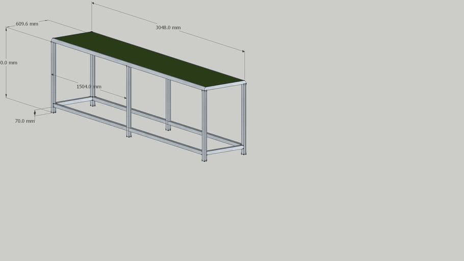 Table using Aluminium profiles | 3D Warehouse