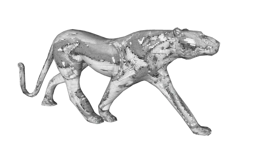 51589 Deco Object Leopard Mosaic 95cm | 3D Warehouse