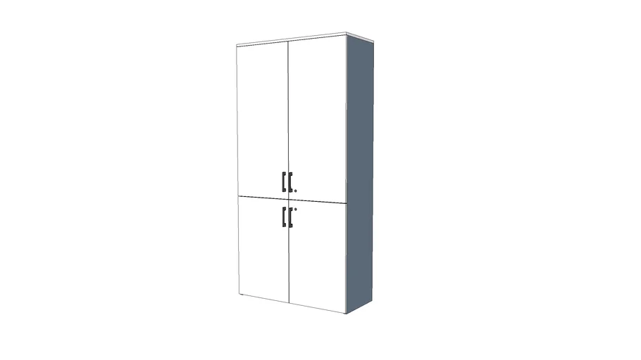 MECO cabinet 100X43 H 204 two doors lower and higher JOY LINE | 3D ...