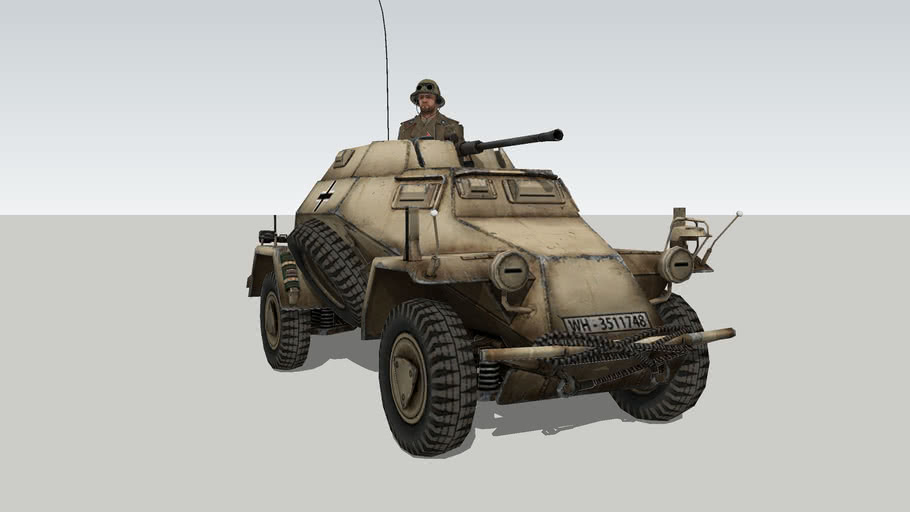 WW2 German Sdkfz 222 Reconnaissance Vehicle - Afrika Korps Set 01 | 3D ...