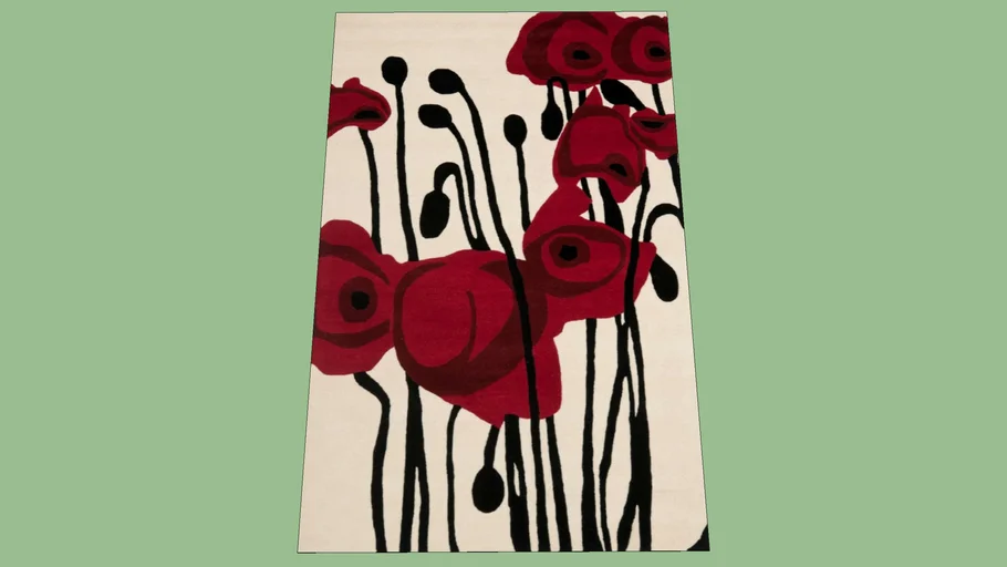 Soho Poppy Rug Ivory | 3D Warehouse