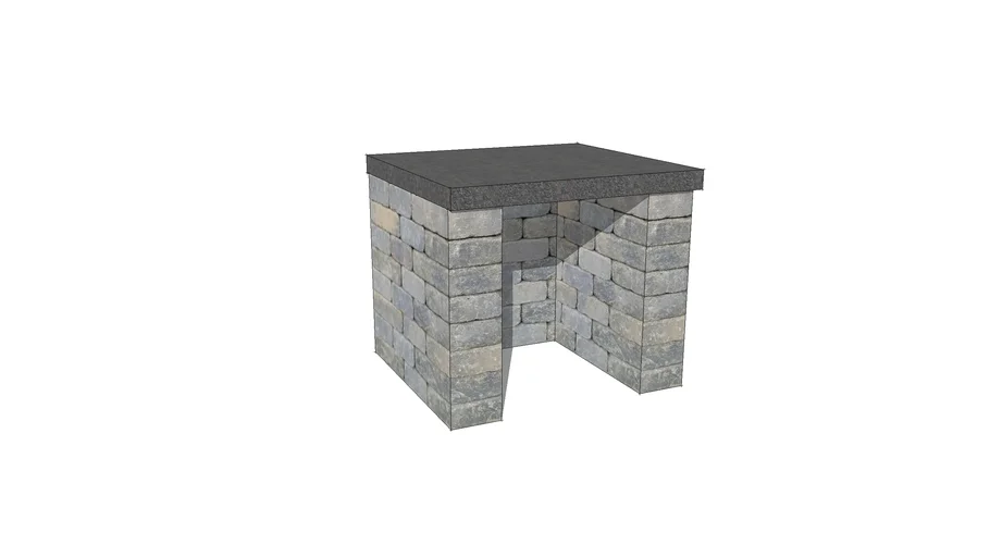 Barkman Quarry Stone Fireplace Wood Storage RH | 3D Warehouse