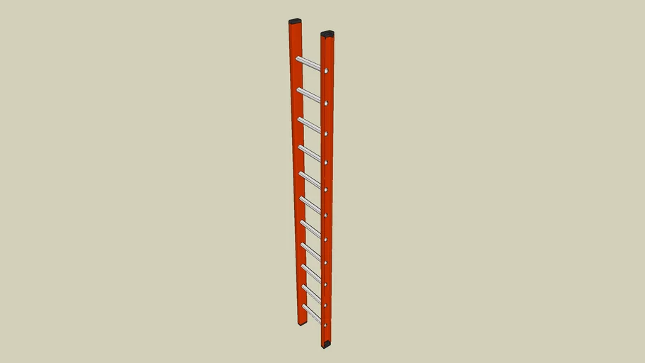 10' Fiberglass Ladder | 3D Warehouse