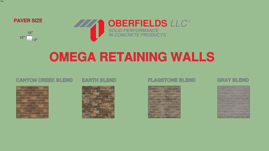 Oberfields Omega Retaining Wall Stone | 3D Warehouse