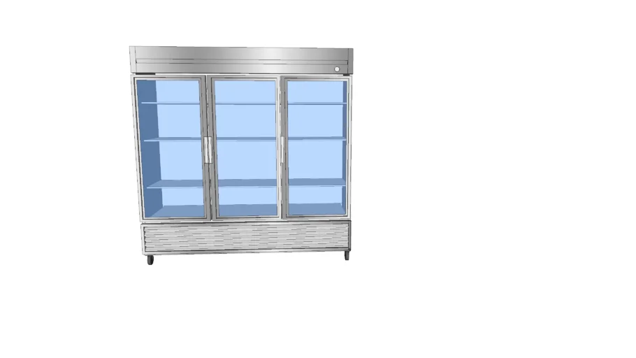 True T-72G 79' Glass Door Reach In Refrigerator - 72 Cu. Ft. | 3D Warehouse