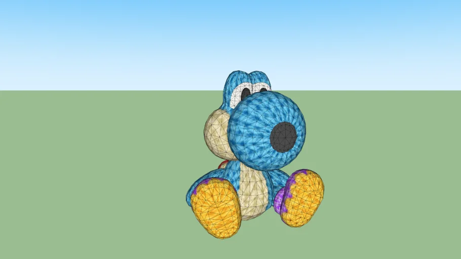 MK8 - Yoshi peluche blue (from Ribbon road) | 3D Warehouse