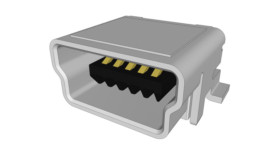 USB 2.0 Type B Mini 90° Surface Mount Receptacle | 3D Warehouse