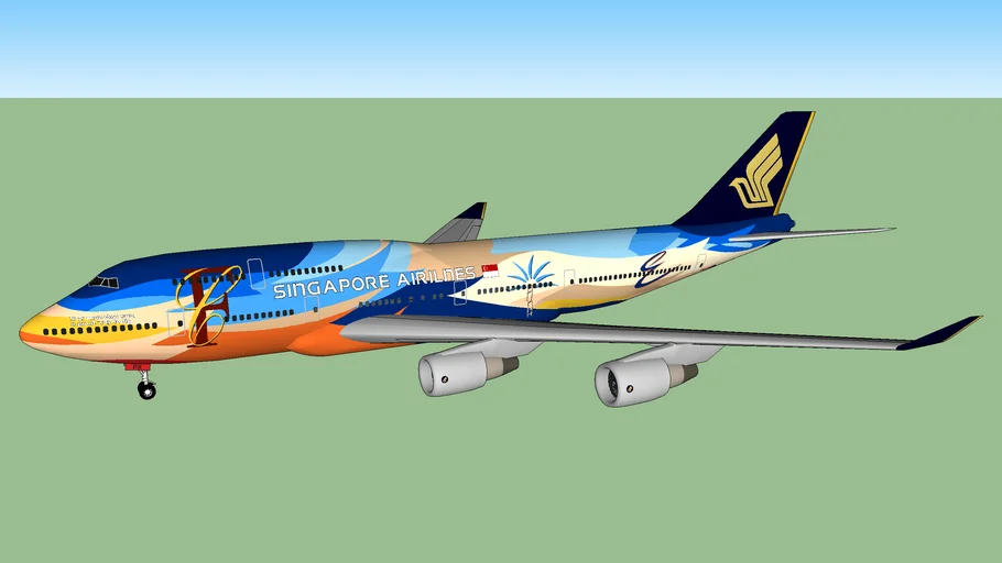 Singapore Airlines 747-412 'Tropical Megatop' (2000) | 3D Warehouse