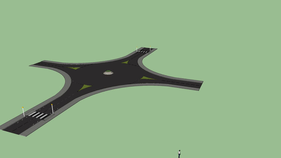 Roundabout and Zebra Crossings | 3D Warehouse