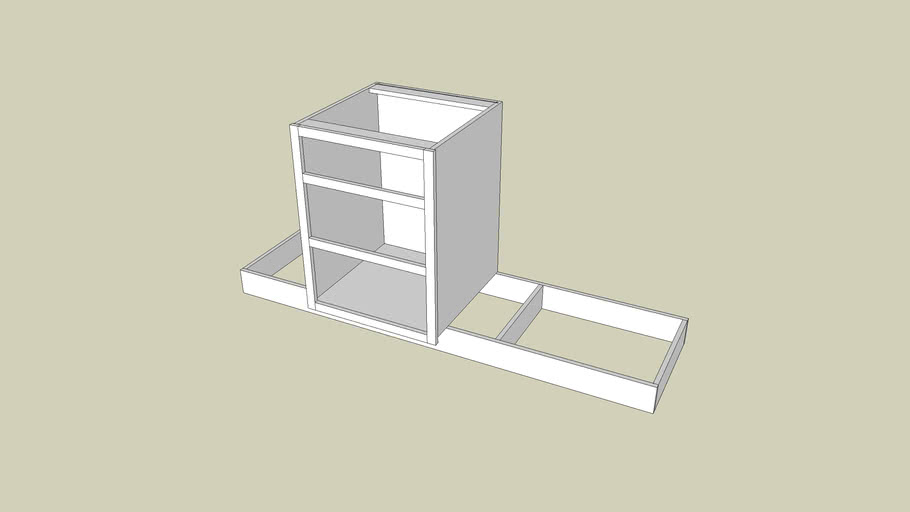 Base cabinet with ladder base (dado side panels, flush with bottom ...