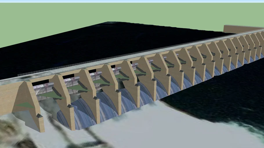 Dalles dam gate spillway | 3D Warehouse