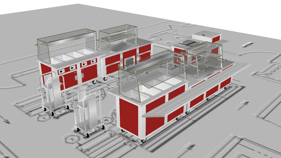 piper food service line up | 3D Warehouse