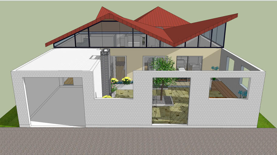 Modern Courtyard House | 3D Warehouse