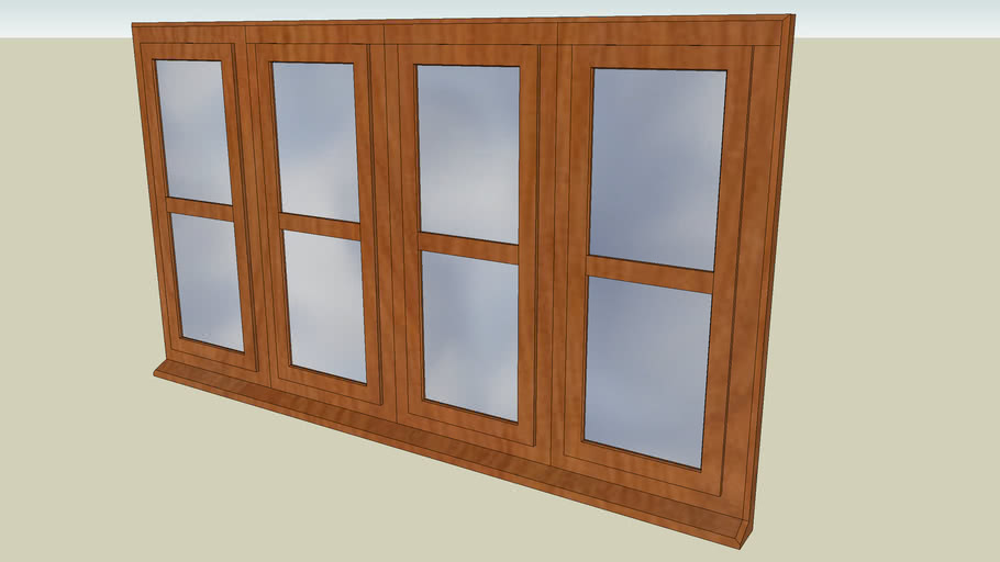 Timber Window Quad | 3D Warehouse
