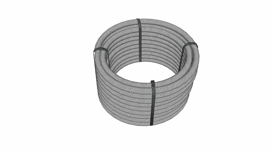 CORRUGATED GRAY TUBE ROLL FOR CABLE PASSAGE 32 mm | 3D Warehouse