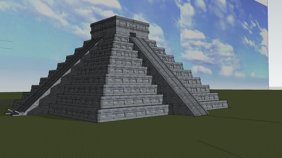 Maya Chichen Itza Kukulcan Pyramid 3D El Castillo Latitude determined ...