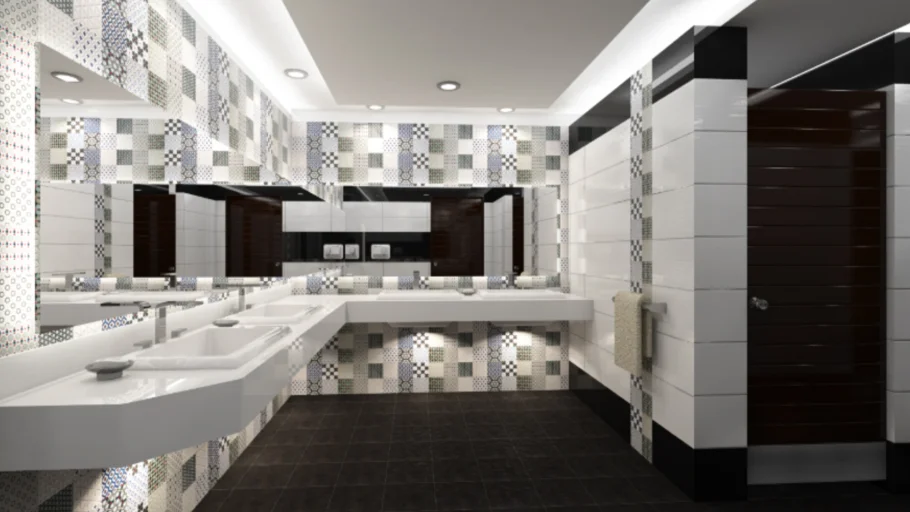COMMERCIAL BATHROOM INTERIOR-Vray ready | 3D Warehouse