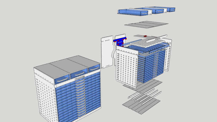 Storage cabinet for electronic components / small items. | 3D Warehouse
