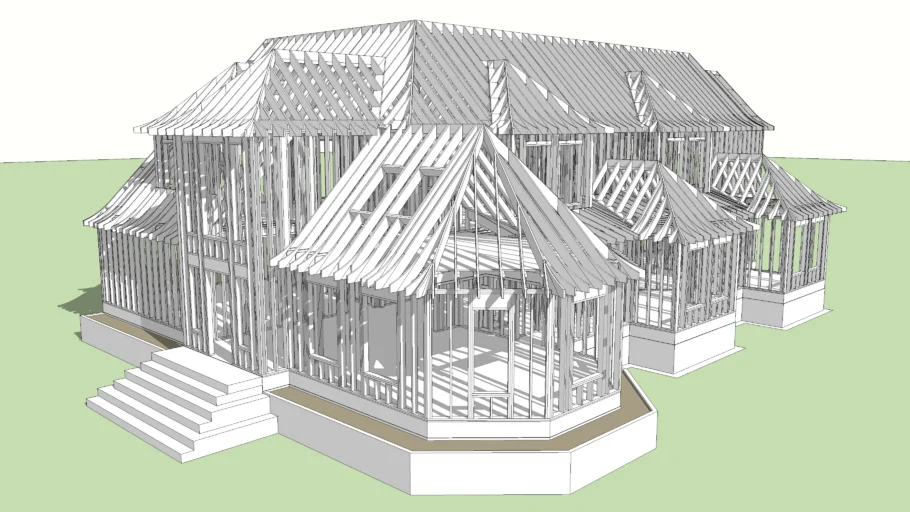 Wood Frame Home 5000 SF Light-Framing, Platform Construction | 3D Warehouse