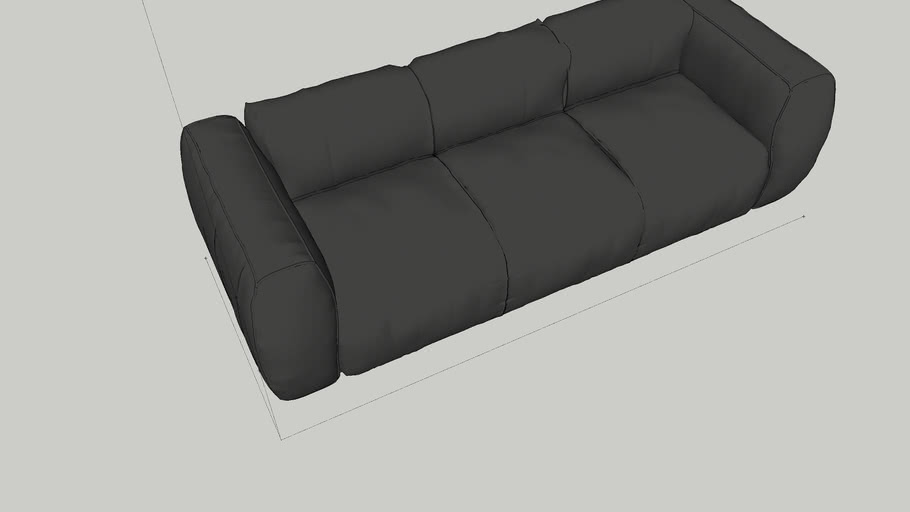 Emmet Grey Velvet Sofa | 3D Warehouse