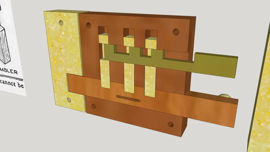 Wooden Lock with Key | 3D Warehouse