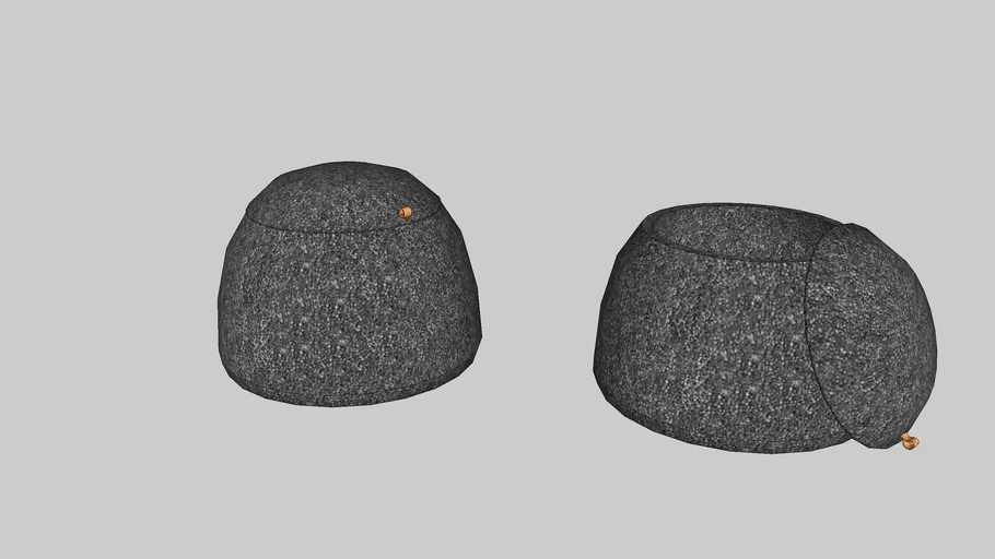 Pouf Rock - gris clair - Bloomingville - The Cool Republic | 3D Warehouse