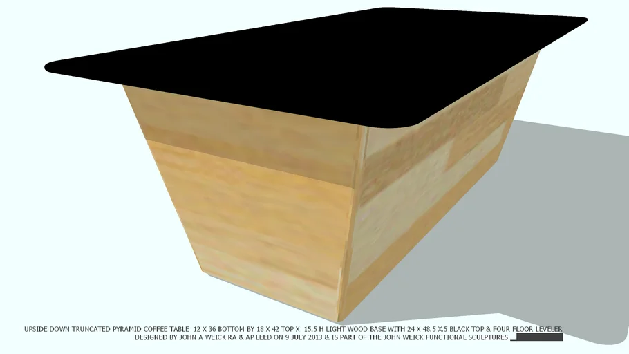 COFFEE TABLE LT WD TRUNCATED BLACK 2X4 TOP DESIGNED BY JOHN A WEICK RA ...
