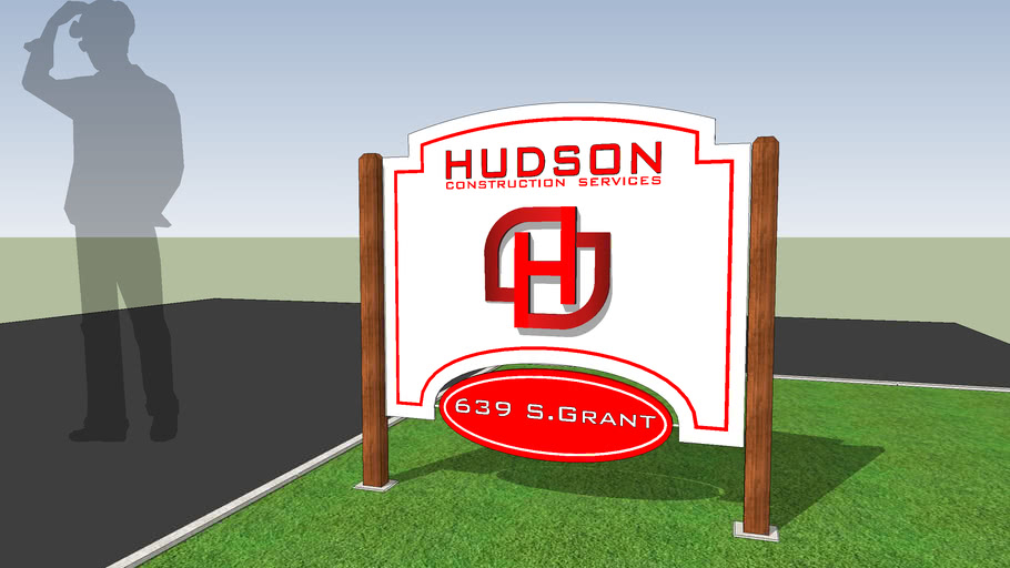 Yard Sign. HUDSON Construction Services v.001-08 | 3D Warehouse