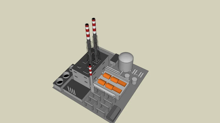 Natural Gas Power Plant - 500 MW | 3D Warehouse