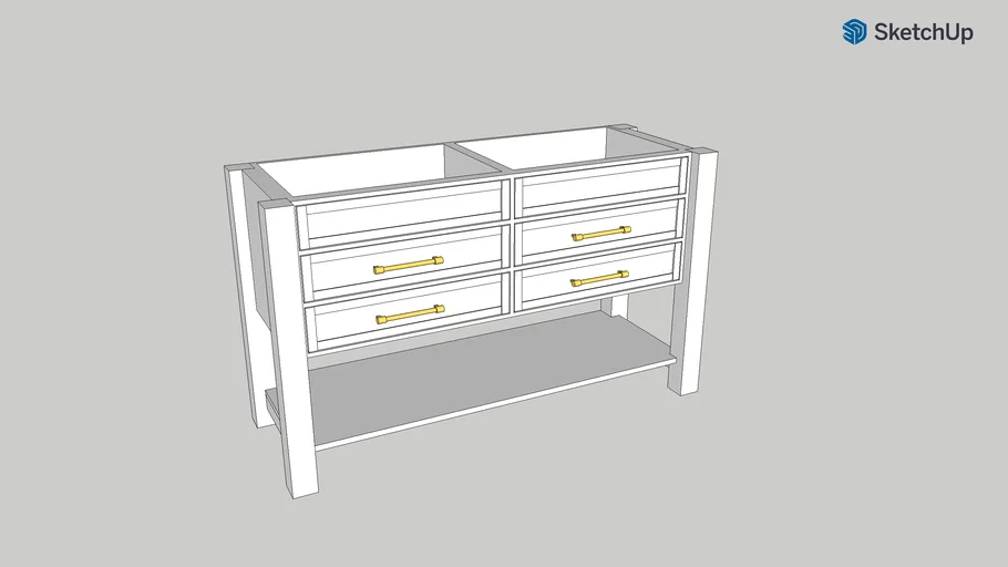 Vanity with inset drawers | 3D Warehouse