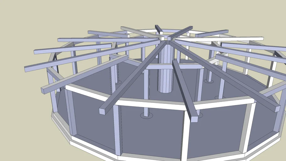 round post beam house | 3D Warehouse