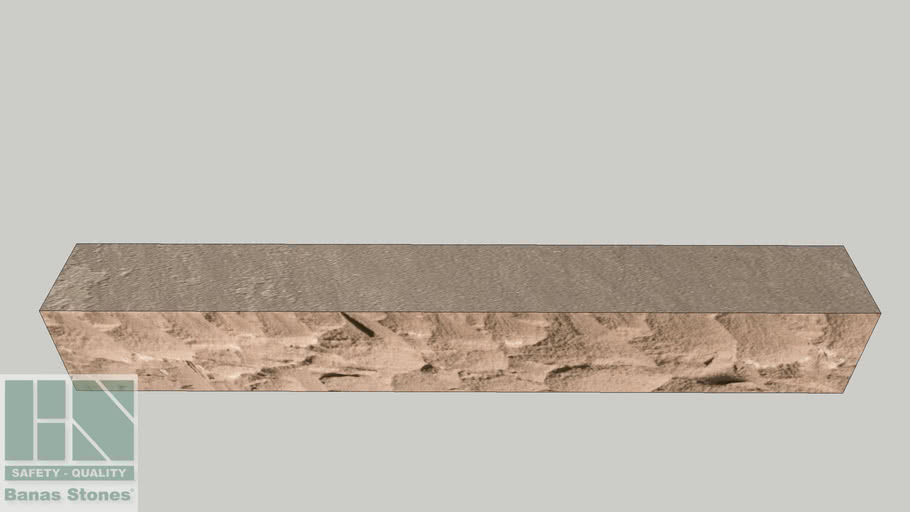 Banas Stones Natural 7' Kerbs/Step Fillers - 48' x 6'- Banas Brown | 3D ...