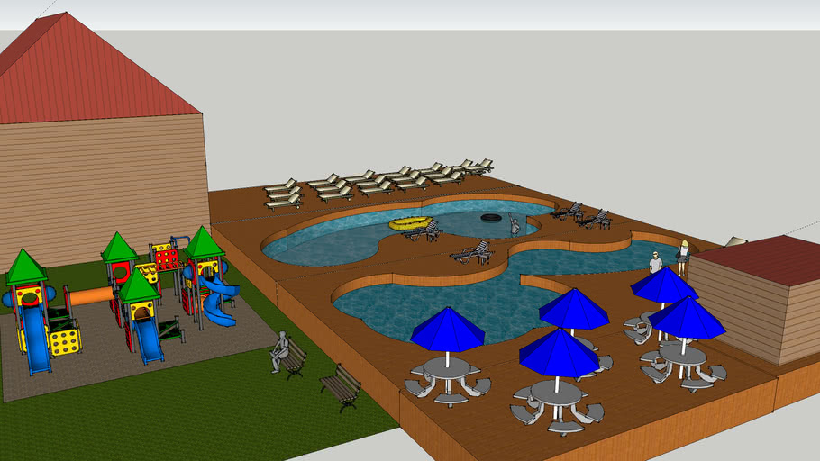 Community Clubhouse & Pool | 3D Warehouse