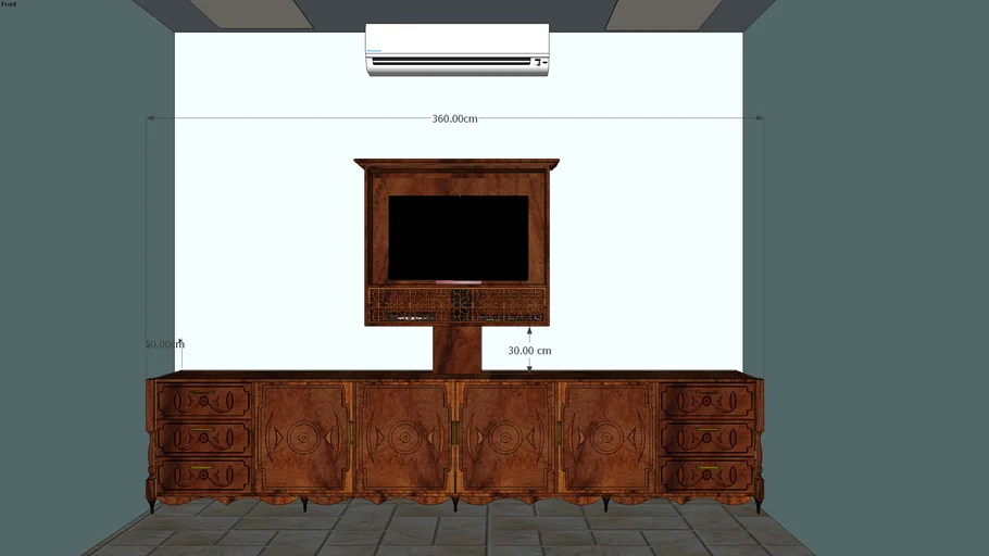 TV Wall unit With Buffet cabinet | 3D Warehouse
