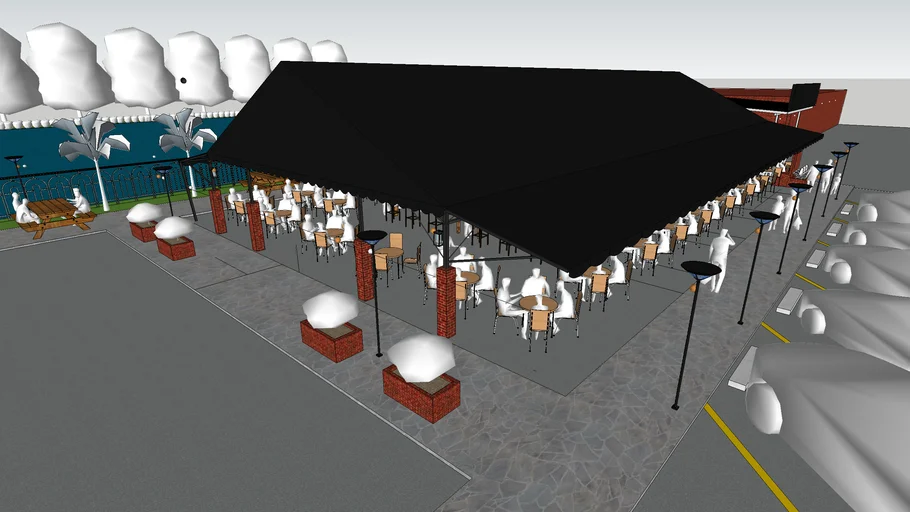 A-SHAPE TENT COMPLETE WITH AWNING ON BOTH SIDES | 3D Warehouse