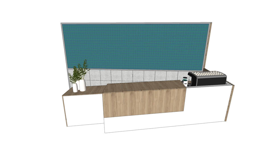 Coffee Counter with LED wall behind | 3D Warehouse