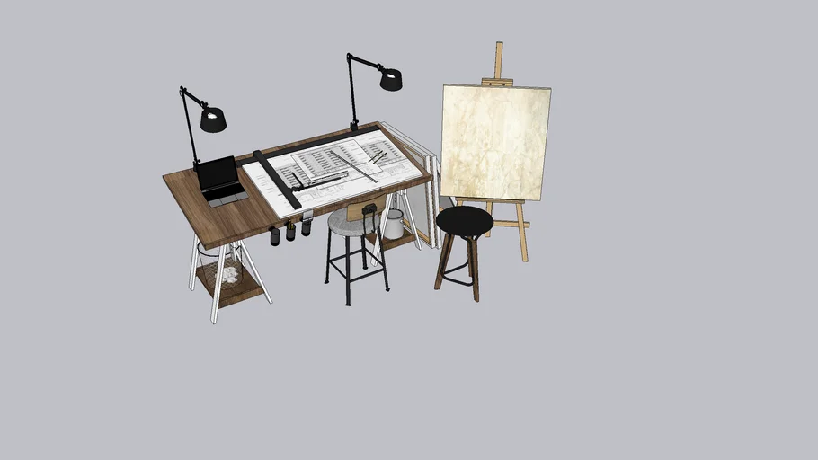 art desk | 3D Warehouse