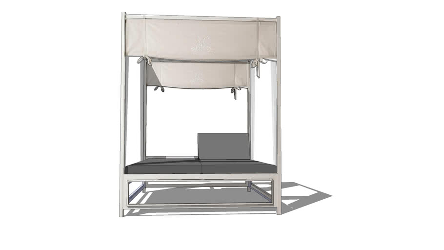 par de Tumbonas reposeras exteriores con dosel | 3D Warehouse